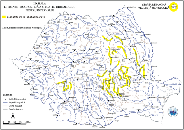 Hidrologii anunţă cod galben de inundaţii în 15 judeţe până joi ...